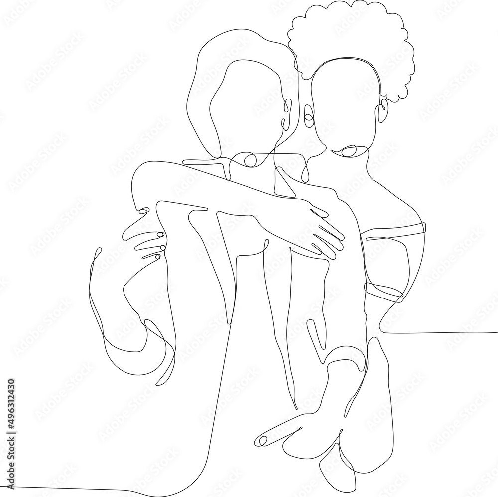 Two People Hugging Drawing