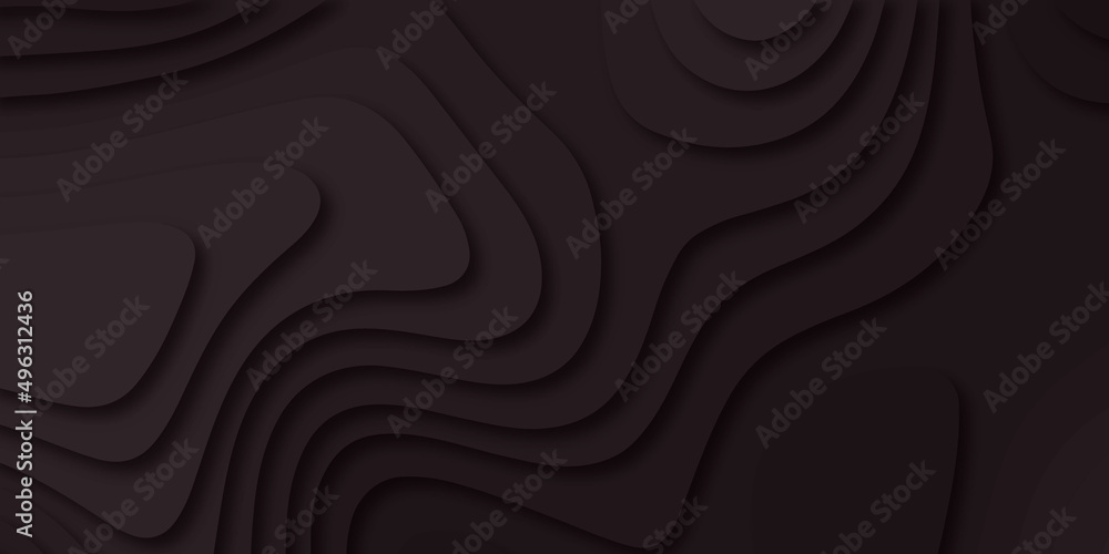 Black paper cut background. Abstract realistic papercut decoration ...