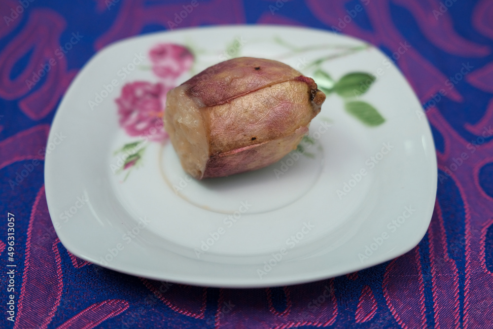 Glutinous rice steamed cooked with coconut milk in pitcher plants known ...