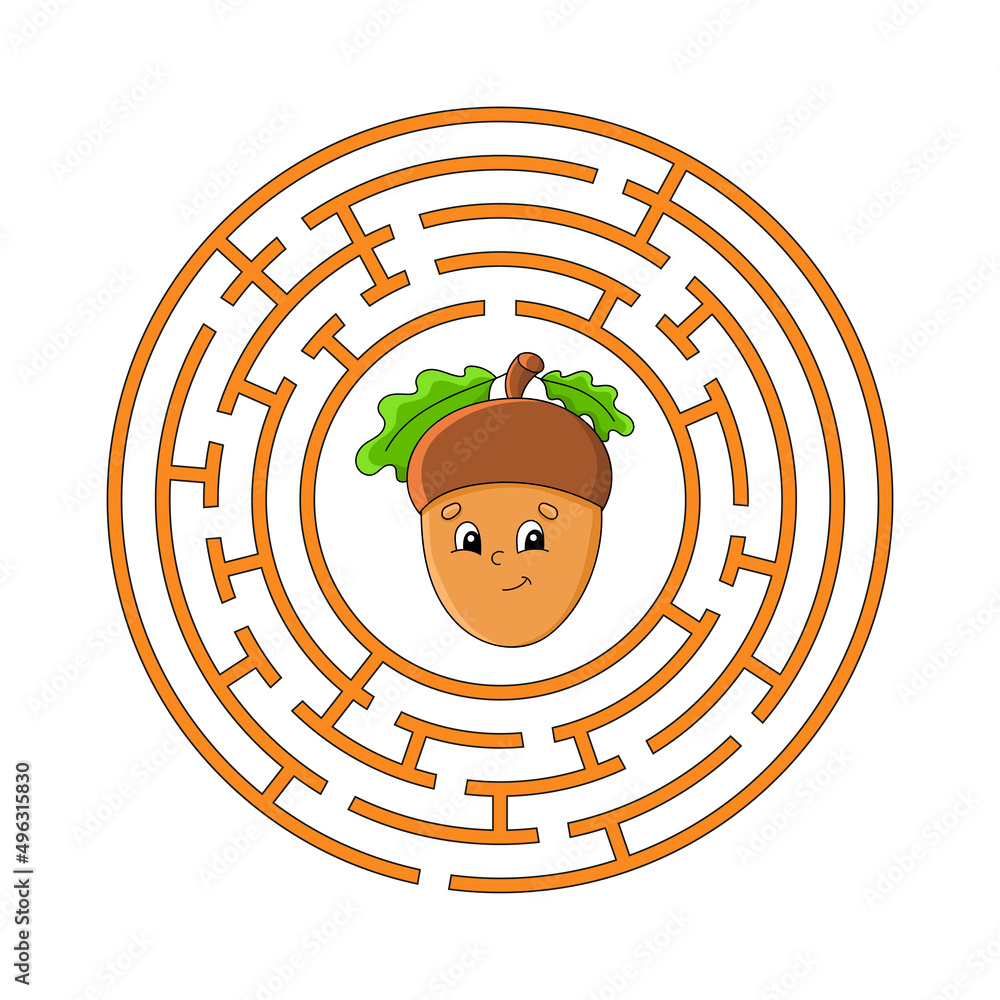 Circle maze. Game for kids. Puzzle for children. Round labyrinth ...