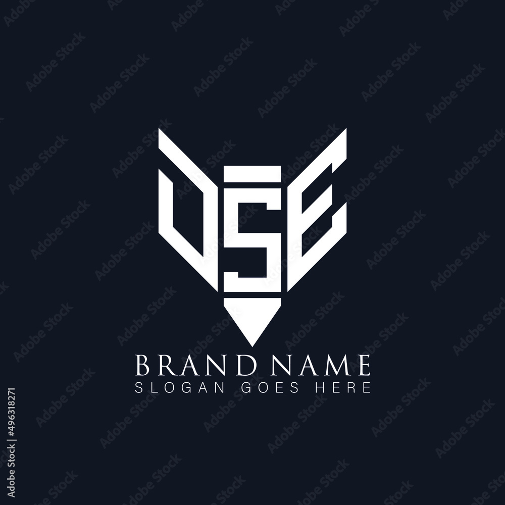 DSE letter logo design on black background.DSE creative monogram ...