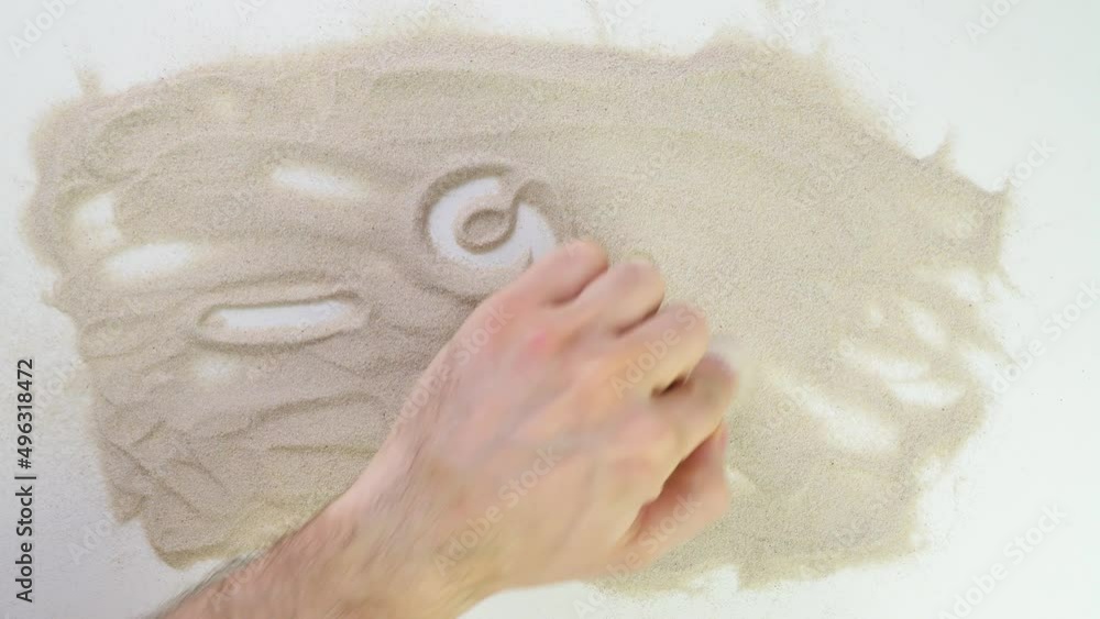 minus 90 percent discount. sale and discount.. Top view draw on sand ...