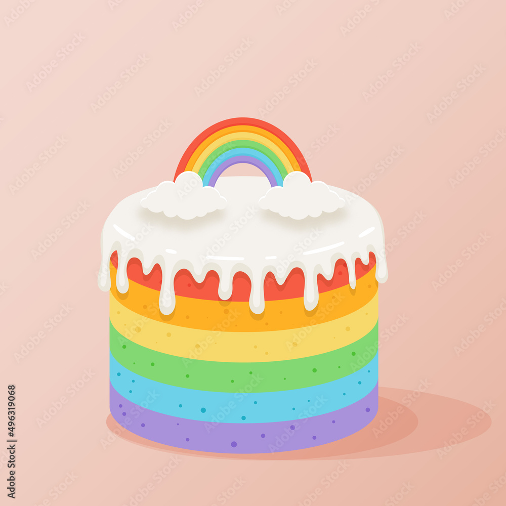 rainbow cake Stock Vector | Adobe Stock