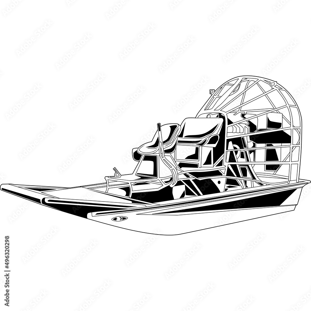 Air Boat Detailed Vector Clipart Stock Vector | Adobe Stock