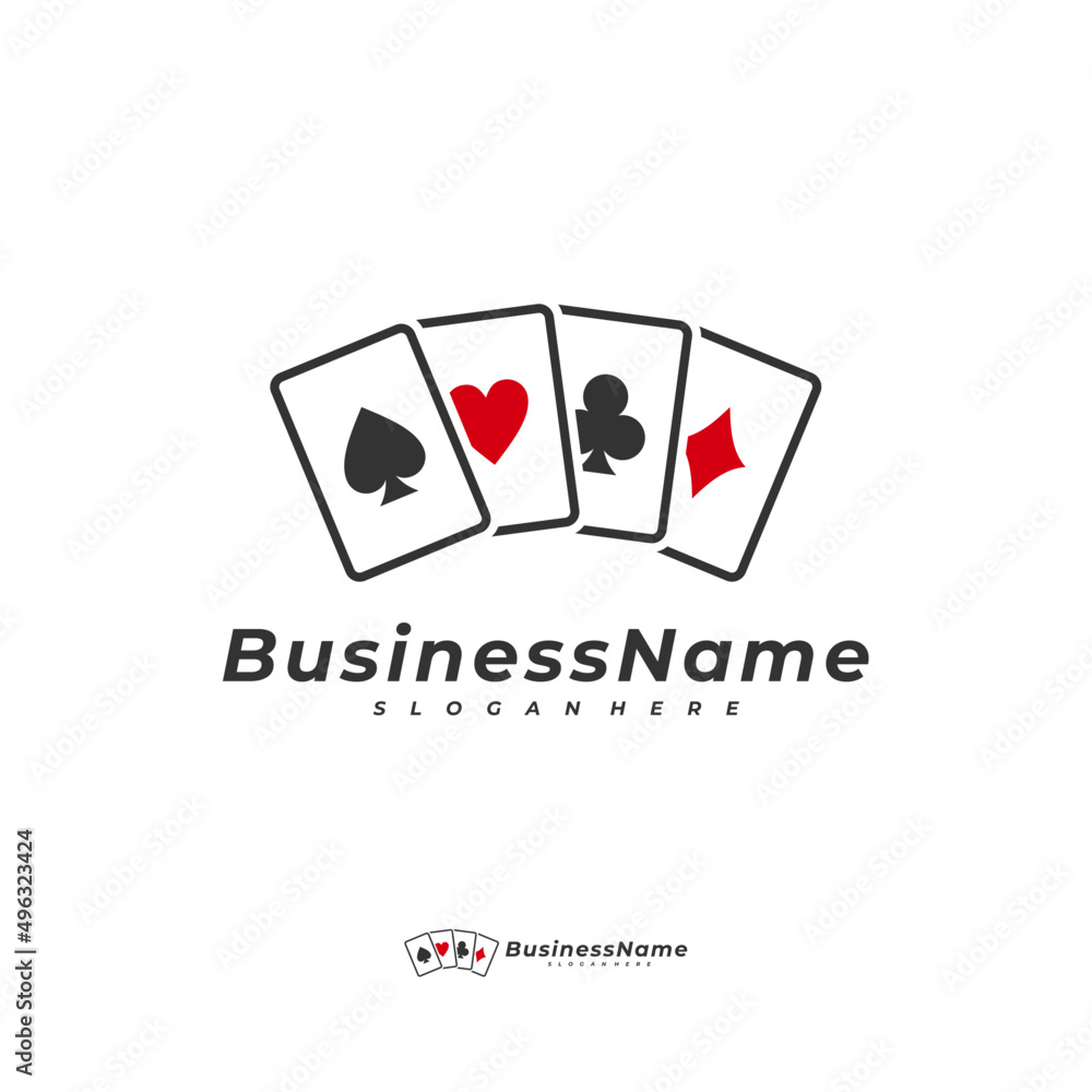 Poker card logo vector template, Creative Gambling logo design concept ...