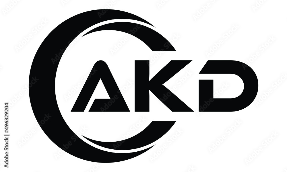 AKD swoosh logo design vector template | monogram logo | abstract logo ...