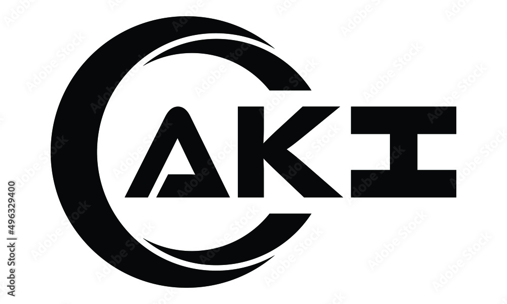 AKI swoosh logo design vector template | monogram logo | abstract logo ...