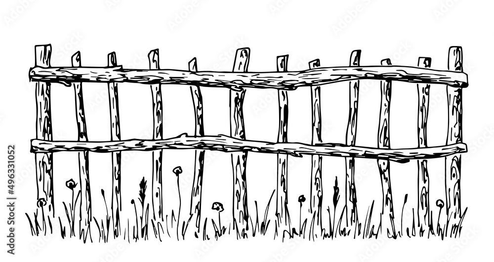 Simple hand drawn black outline vector drawing. Ink sketch, doodle ...