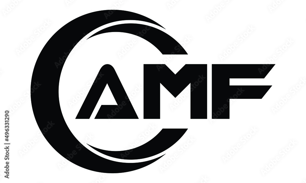 AMF swoosh logo design vector template | monogram logo | abstract logo ...
