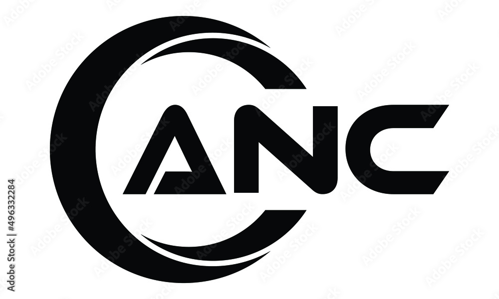 ANC swoosh logo design vector template | monogram logo | abstract logo ...