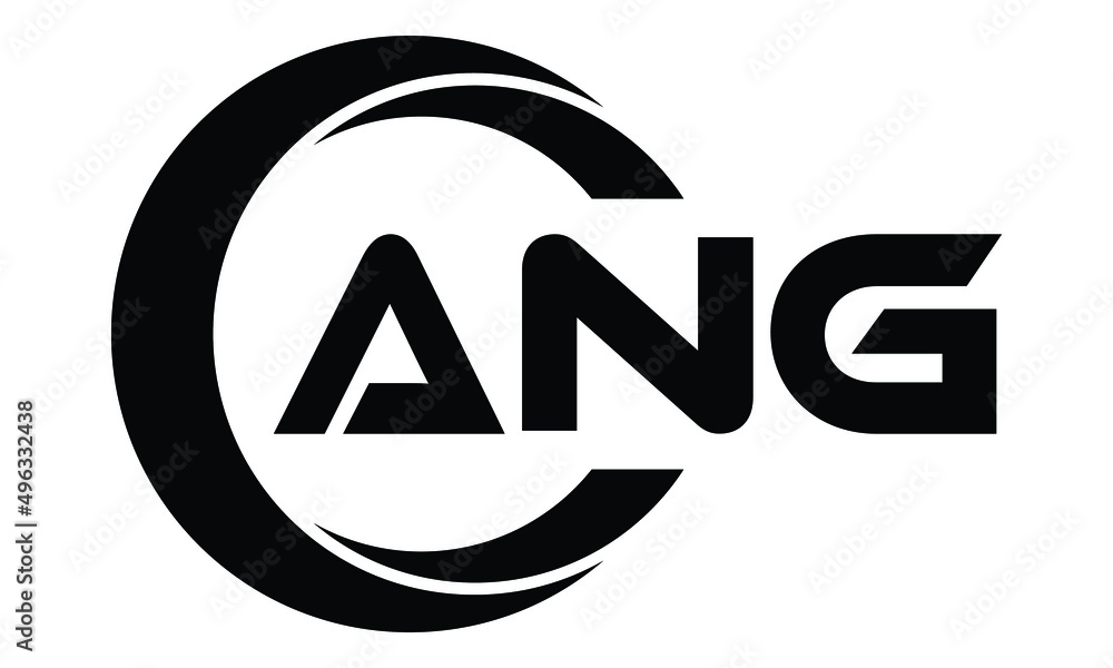 ANG swoosh logo design vector template | monogram logo | abstract logo ...