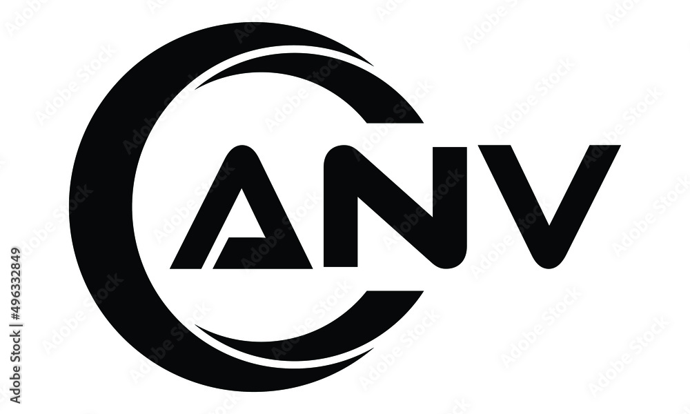ANV swoosh logo design vector template | monogram logo | abstract logo ...
