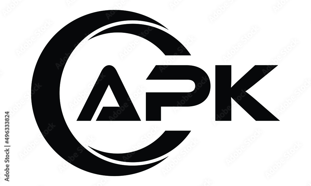 APK swoosh logo design vector template | monogram logo | abstract logo ...