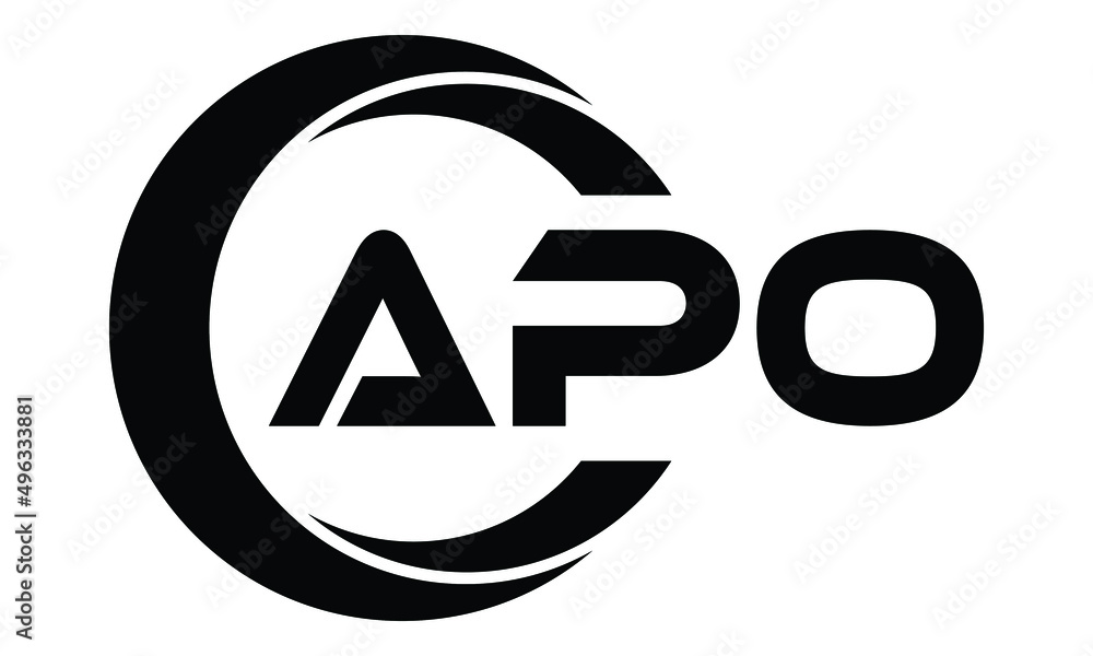 APO swoosh logo design vector template | monogram logo | abstract logo ...