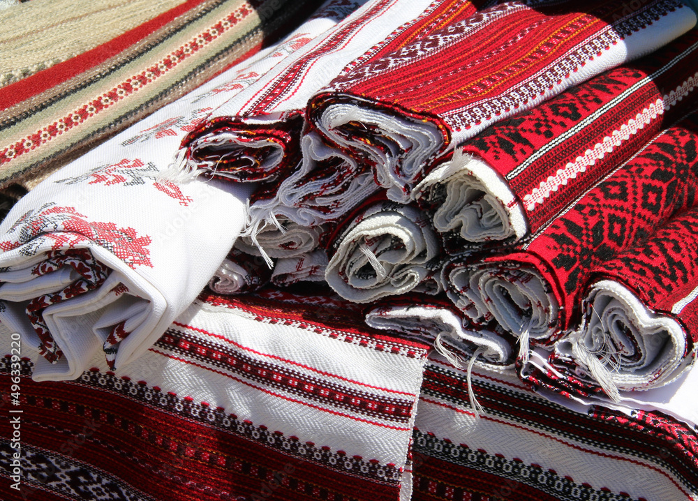 Typical Ukrainian souvenirs in national colors Stock Photo | Adobe Stock