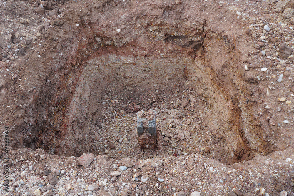 I Micropile or I-shaped Prestressed Concrete Pile was hammered into the ...