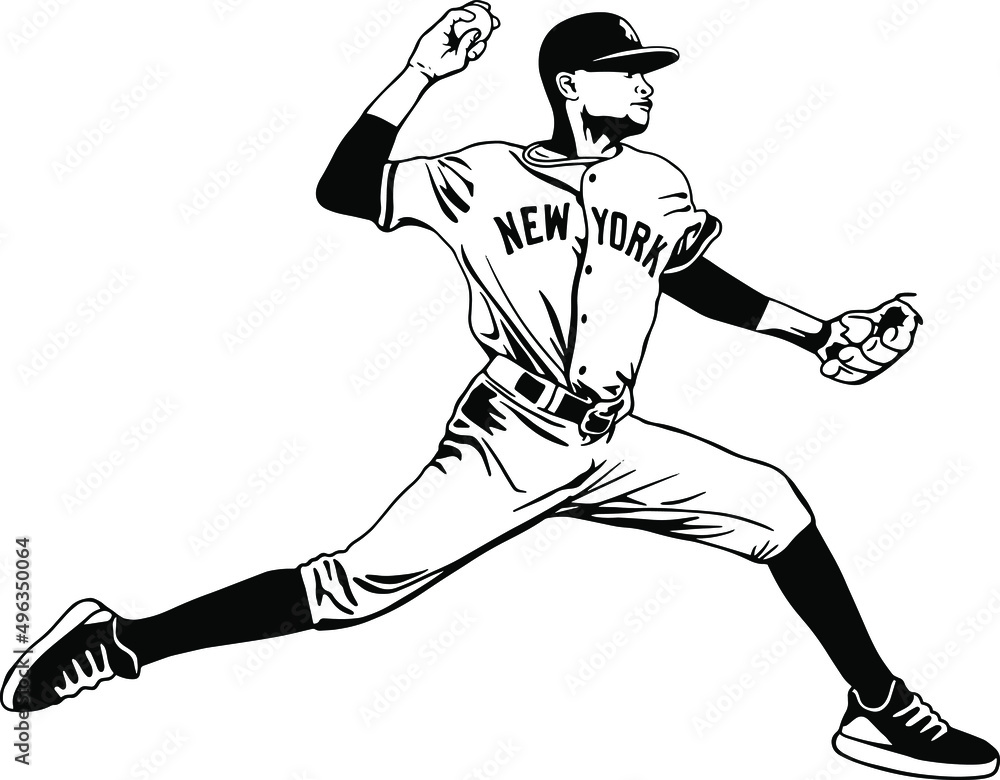 Baseball player, abstract vector silhouette.Vector illustration of a ...