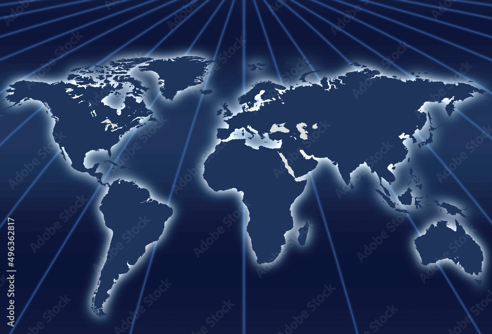 World map on a grid Stock Illustration | Adobe Stock