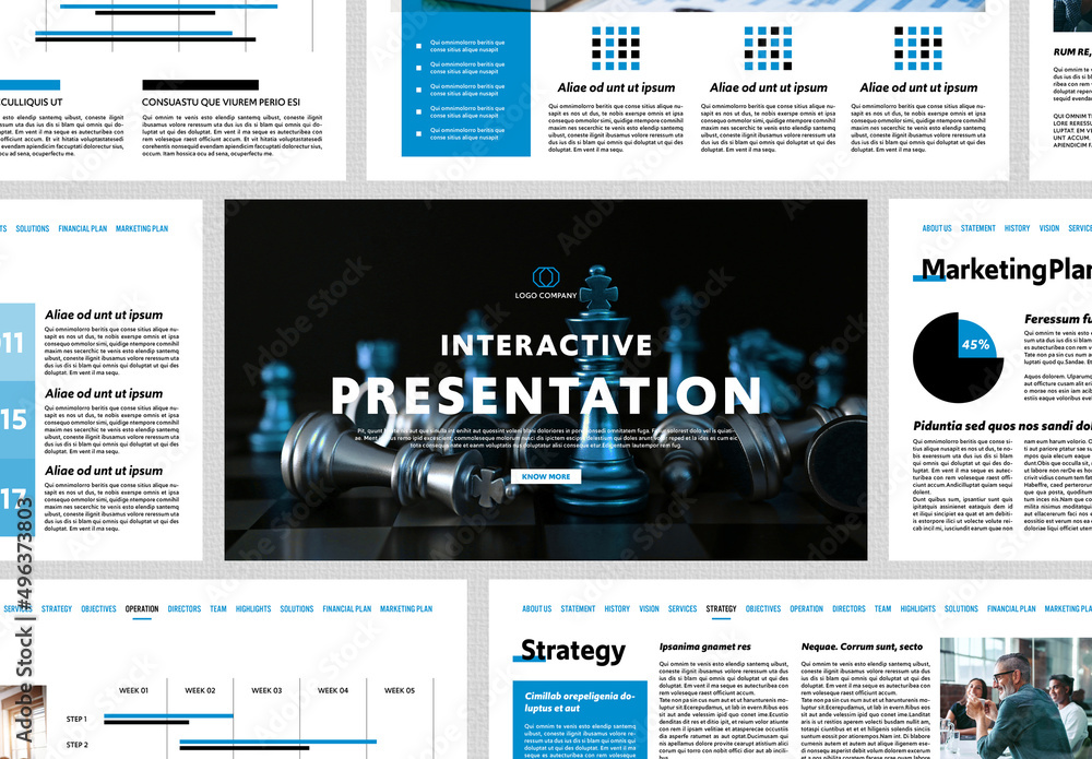 Interactive Pdf Company Presentation Stock Template | Adobe Stock