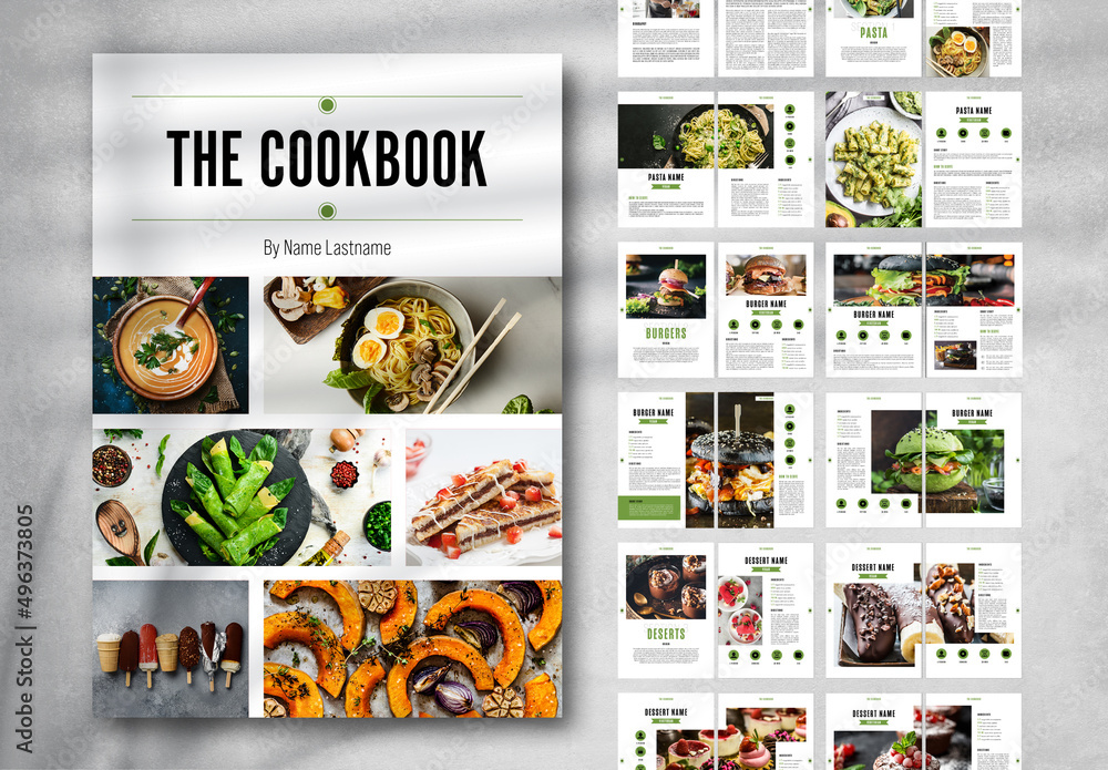 Cookbook Layout Stock Template | Adobe Stock