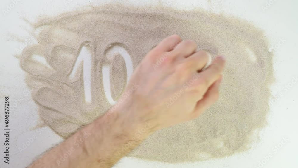 100 percent eco friendly. nature. zero west. Top view draw on the sand ...