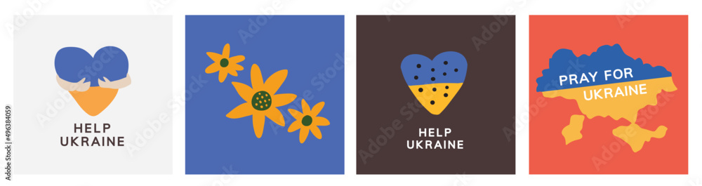 I Support Ukraine, Ukrainian flag with a Pray for Ukraine concept icon ...