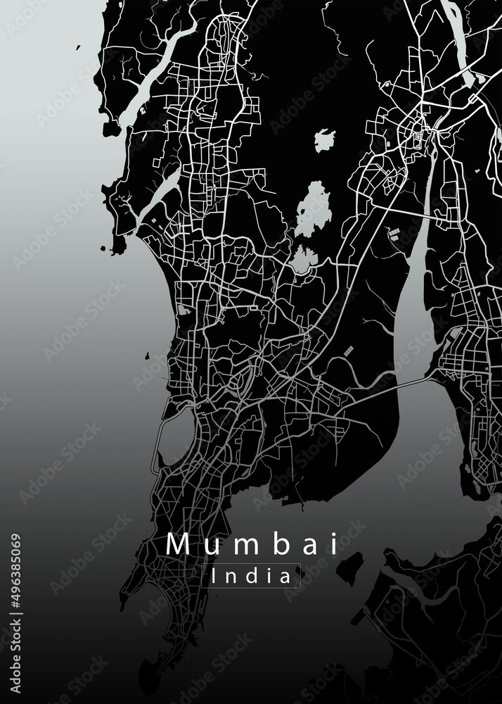 Mumbai India City Map Stock Illustration | Adobe Stock
