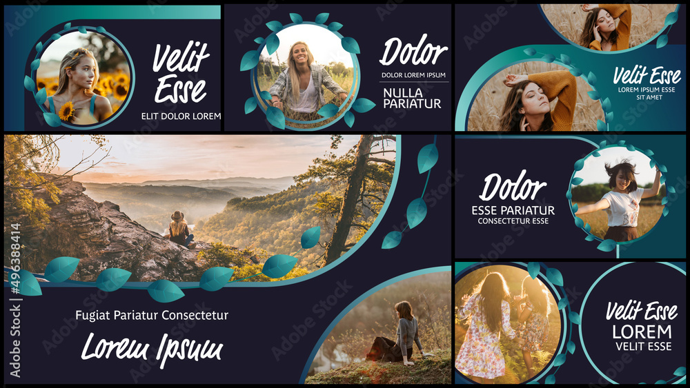 Nature Travel Text Slides Stock Template | Adobe Stock