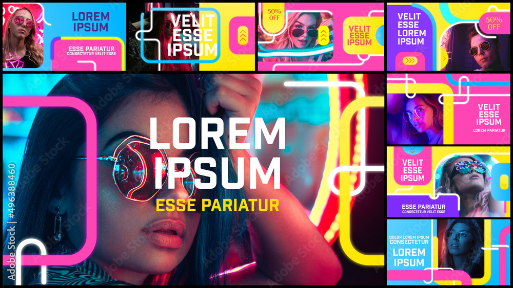 Modern Fashion Promo Text Slides Stock Template | Adobe Stock