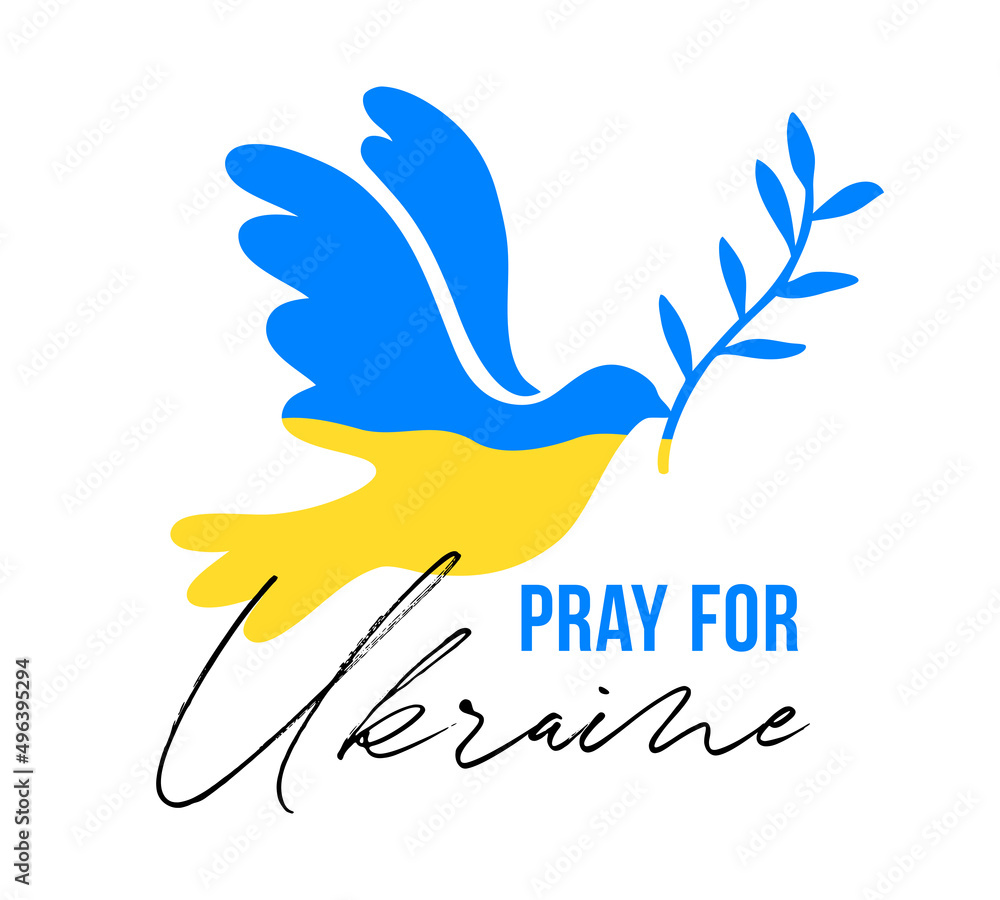 Vector illustration of Blue and Yellow flying bird dove as a symbol of ...