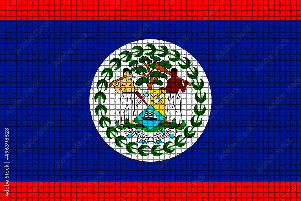 Belize flag. BZ national logo. Belize patriotism symbol. State banner ...