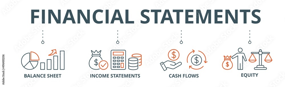 Financial statements banner web icon vector illustration concept with ...