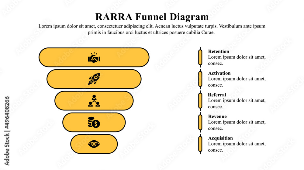 Infographic presentation template of RARRA funnel diagram. Stock Vector ...