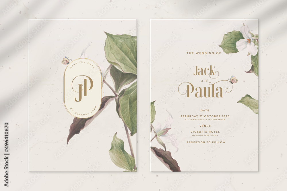 Vintage Wedding Invitation and Save the Date Stock Vector | Adobe Stock