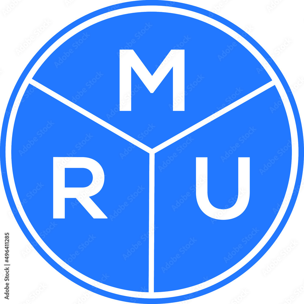 MRU letter logo design on white background. MRU creative circle letter ...