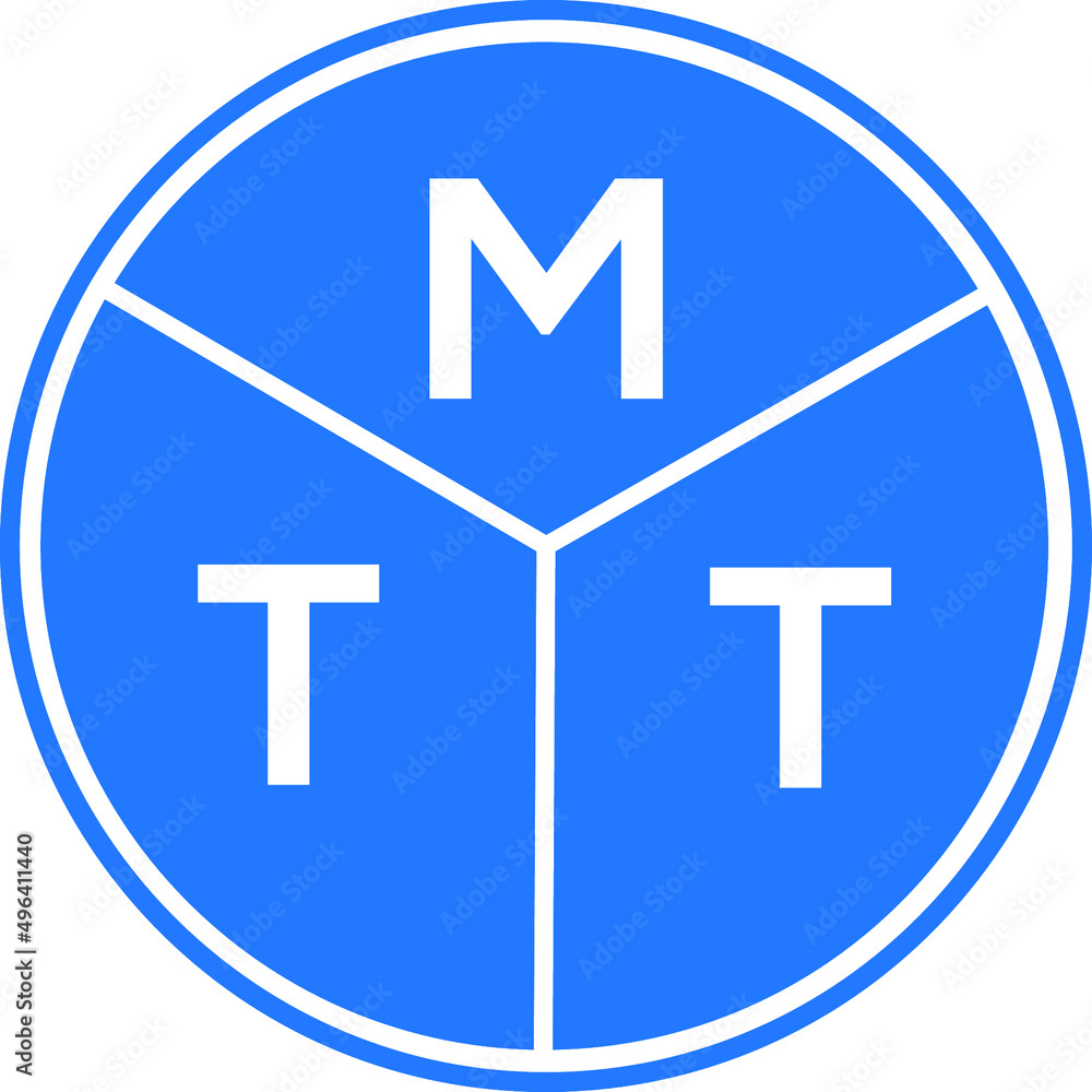 MTT letter logo design on white background. MTT creative circle letter ...