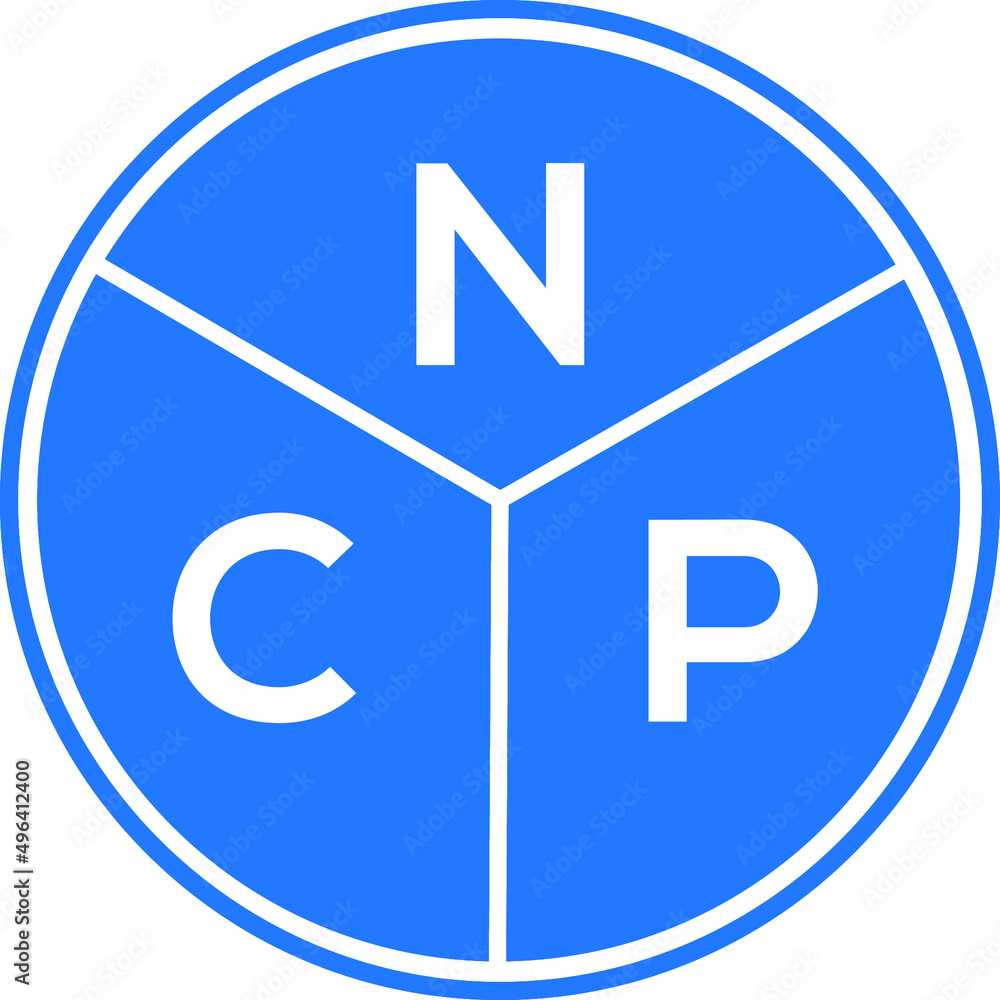NCP letter logo design on white background. NCP creative circle letter ...