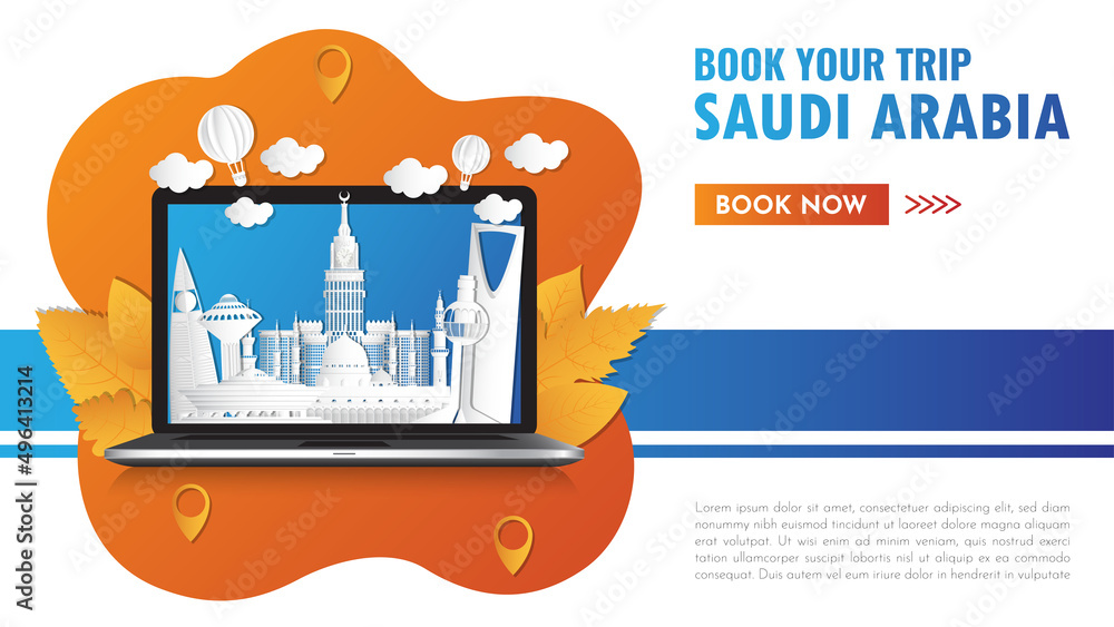 Saudi arabia Landmark Global Travel And Journey paper background ...