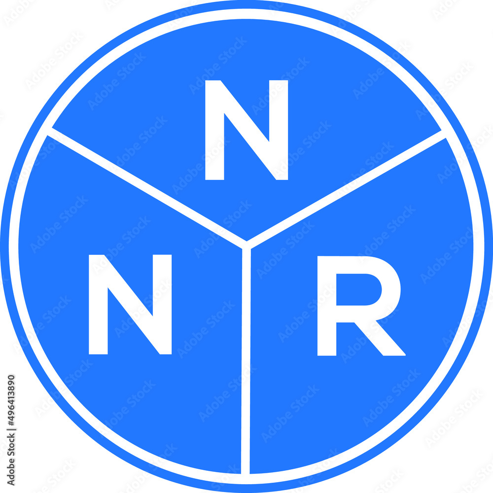 NNR letter logo design on white background. NNR creative circle letter ...