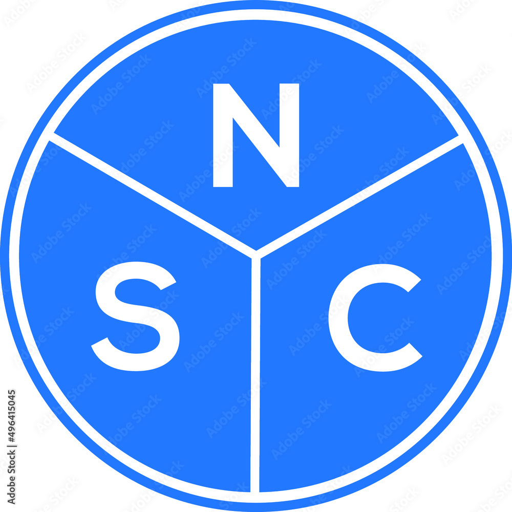 NSC letter logo design on white background. NSC creative circle letter ...