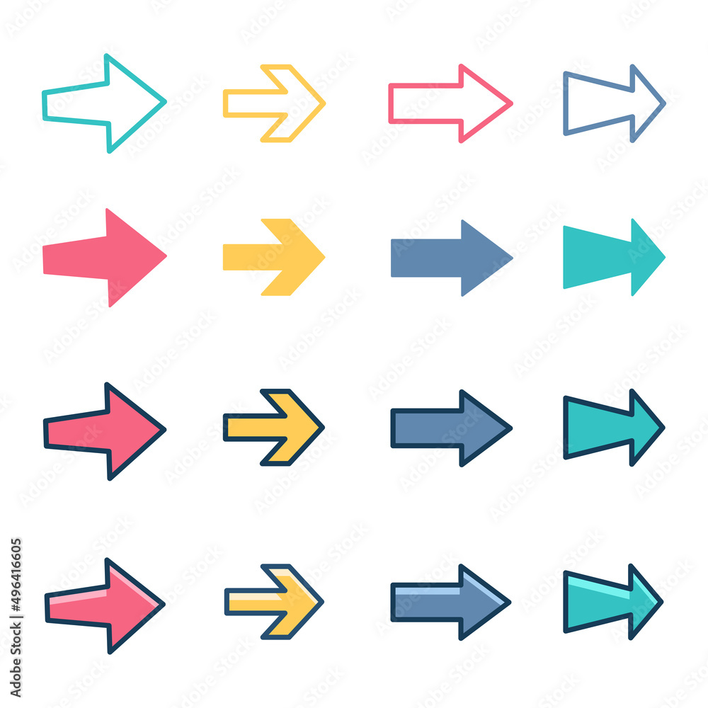Arrow element for infographic. Vector illustration of various arrow ...