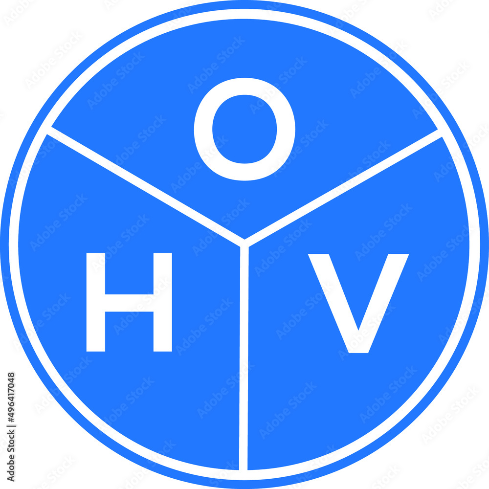 OHV letter logo design on white background. OHV creative circle letter ...