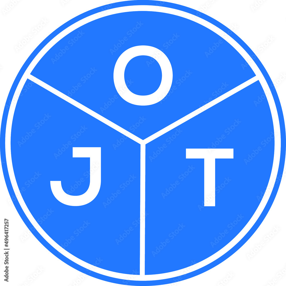 Vecteur Stock OJT letter logo design on white background. OJT creative circle letter logo ...