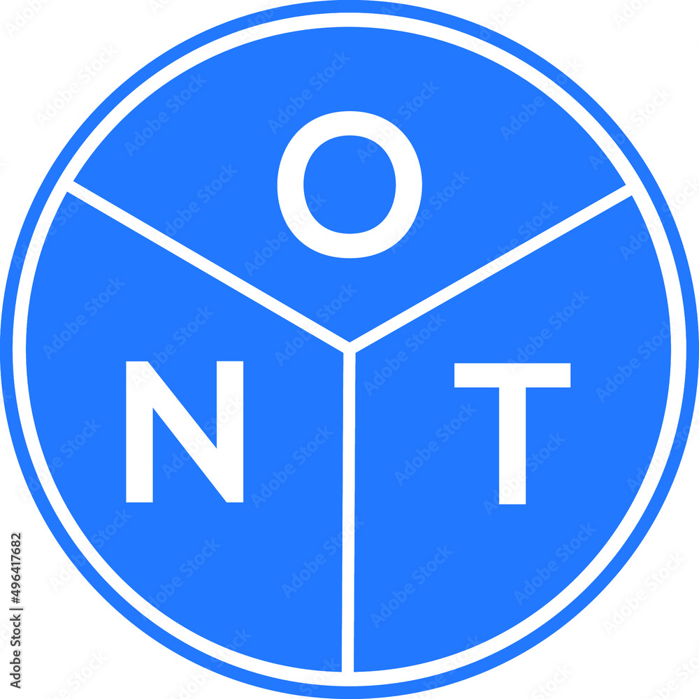 ONT letter logo design on white background. ONT creative circle letter ...