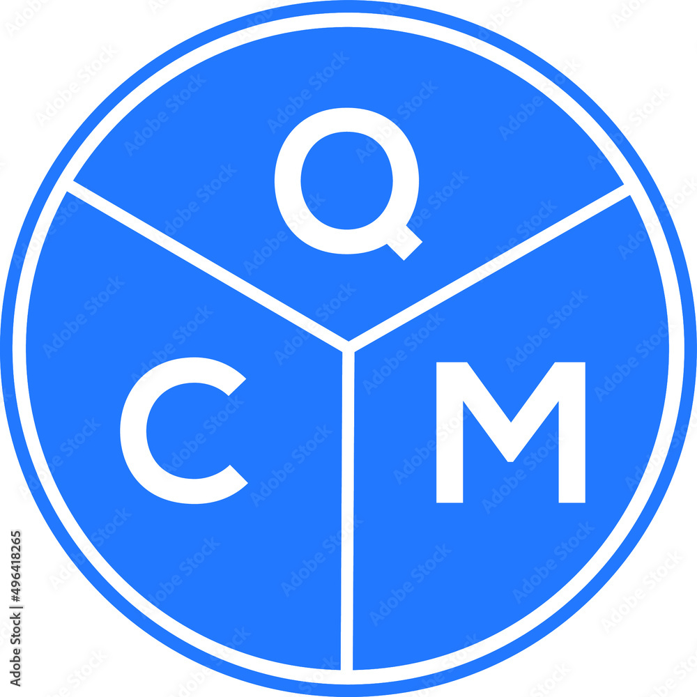QCM letter logo design on white background. QCM creative circle letter ...