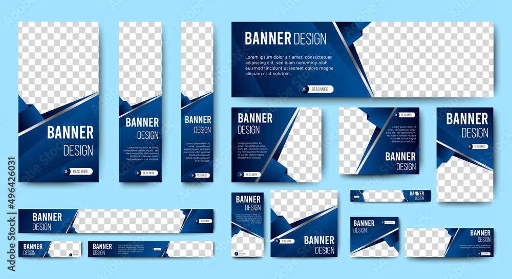 Abstract banner design web template Set, Horizontal header web banner ...