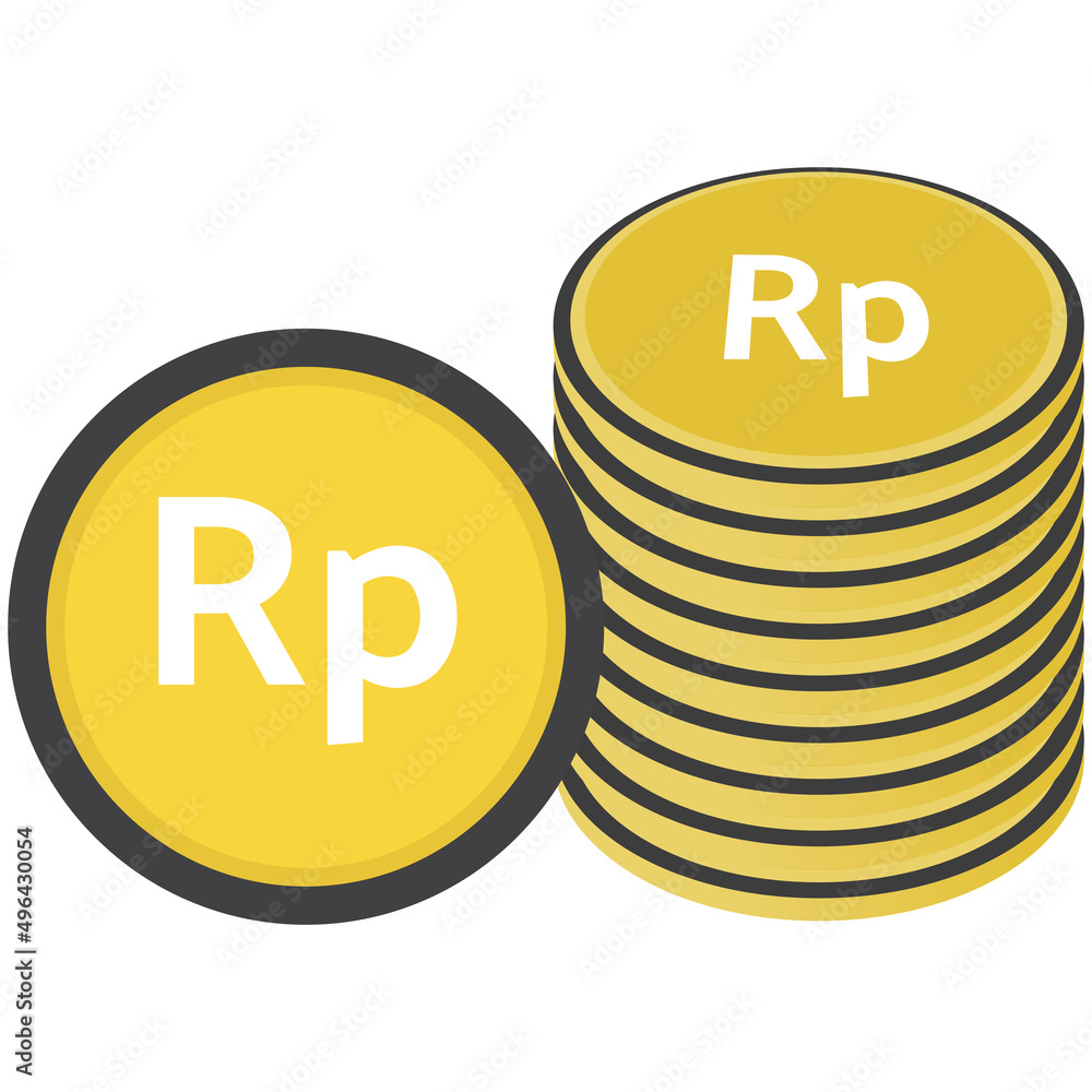 Vector gold coin with rupiah Indonesia symbol Stock Vector | Adobe Stock