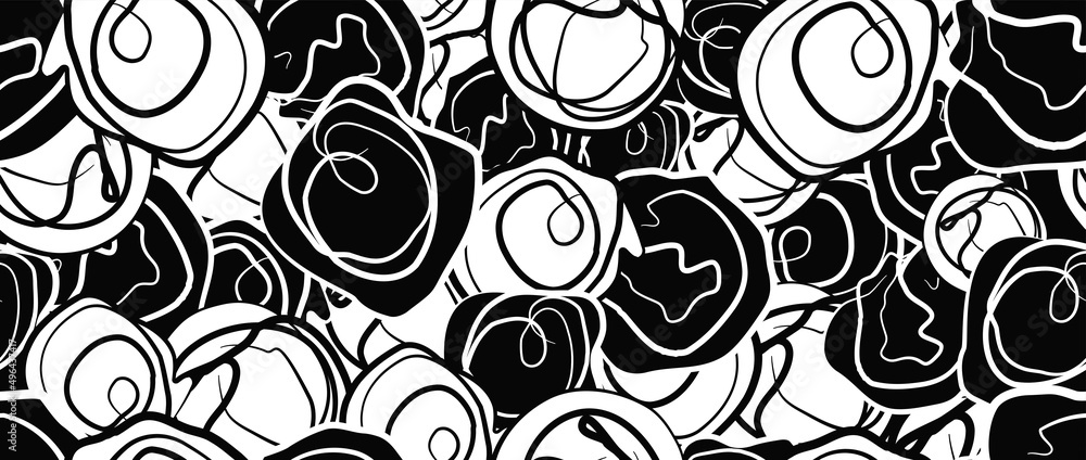 seamless pattern of abstract circle, lines shape. a hand-drawn ...