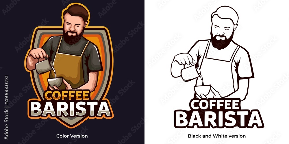 Barista Coffee Mascot Logo Design. Suit to, proper to, fix to coffee ...