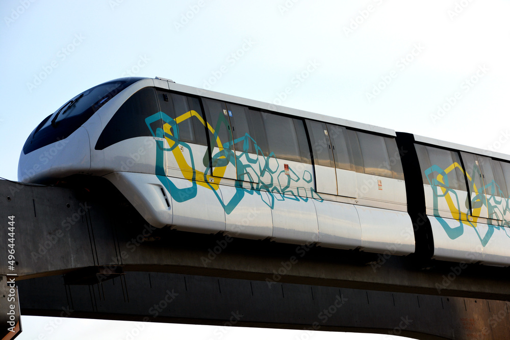 Foto de Cairo, Egypt, November 5 2021: installation of first monorail ...